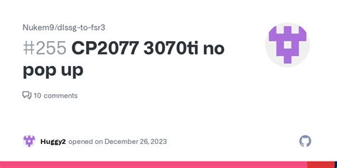 Cp2077 3070ti No Pop Up · Issue 255 · Nukem9dlssg To Fsr3 · Github