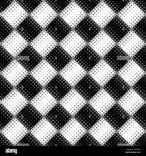 Black And White Seamless Diagonal Square Pattern Background Abstract Monochrome Vector Graphic
