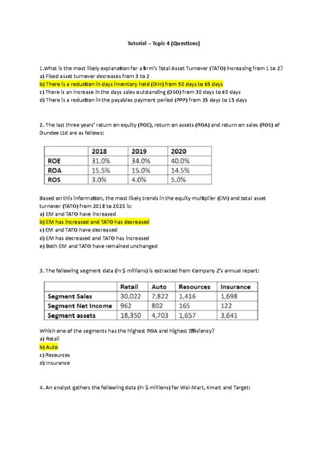 Topic 4 Tutorial Questions Tutorial Topic 4 Questions 1 Is The Most Likely Explanation For