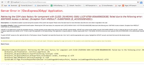 Iis 8 Retrieving The Com Class Factory For Component Issue In Iis 10