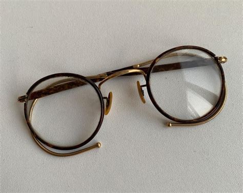 Vintage Glasses Round Glasses Wire Frame Glasses Diopter Glasses Photo Props Rarity