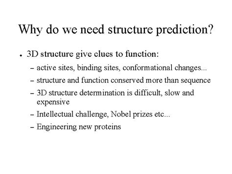 Protein Structure Prediction Why Type Of Protein Structure
