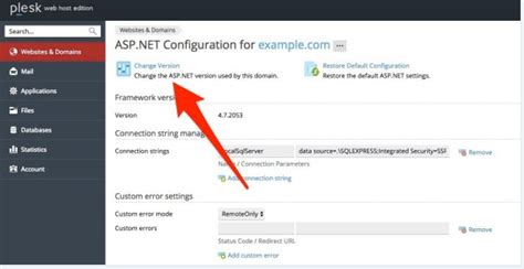 How To Change The Asp Net Version In The Plesk Hosting Control Panel