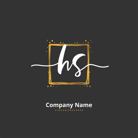 Hs Letra Inicial Y Diseño De Logotipo De Firma Con Círculo Hermoso