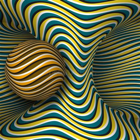 Moving Torus Of Wavy Striped Pattern With Sphere Vector Psychedelic