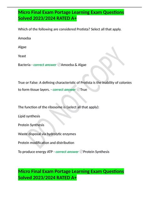 Micro Final Exam Portage Learning Exam Questions Solved 2023 2024 RATED