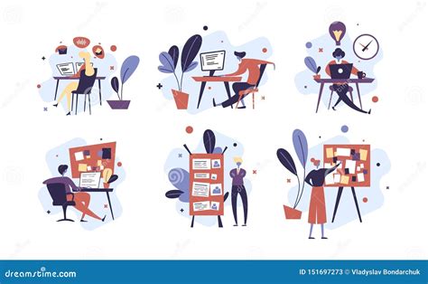Collection Of People Successfully Organizing Their Tasks And