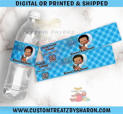 BOSS BABY BOY BABY SHOWER WATER BOTTLE LABELS Water Bottle Labels
