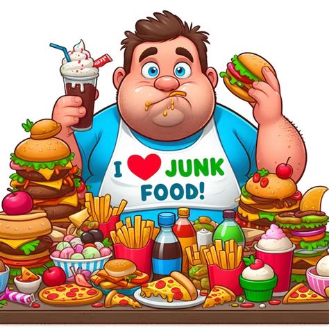 Premium Photo A Man Unhealthy Lifestyle Eating Many Junk Food Ai Image