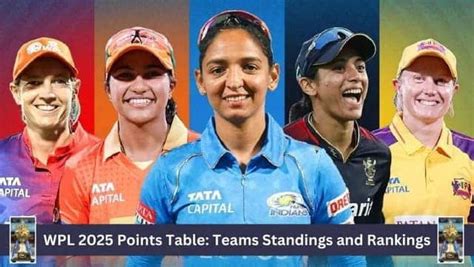 Wpl 2025 Points Table Teams Standings And Rankings