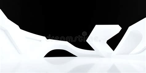 Futuristic White Tech Background With Geometric 3d Structure Stock Illustration Illustration