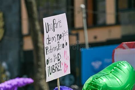 Cuauht Moc Cdmx México Marcha Feminista Contra La Violencia De La Mujer Por El Día