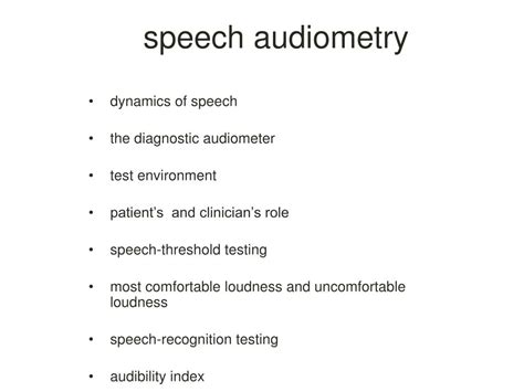 Ppt Speech Audiometry Powerpoint Presentation Free Download Id405090