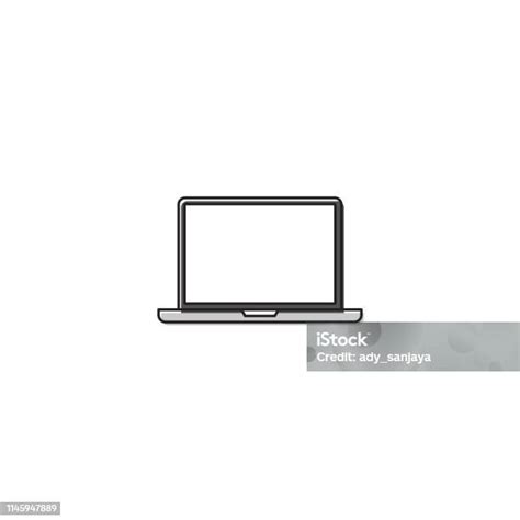 Icône Dordinateur Portable Dans Le Style Plat Branché Isolé Sur Fond