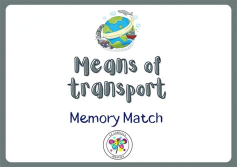 Memory Match Pairs Means Of Transport Game Color Cut NO PREP Profe Social