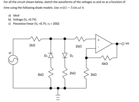 Solved For All The Circuit Shown Below Sketch The Waveforms