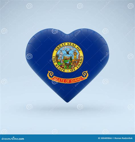 Love Idaho State Symbol Heart Flag Icon Stock Illustration