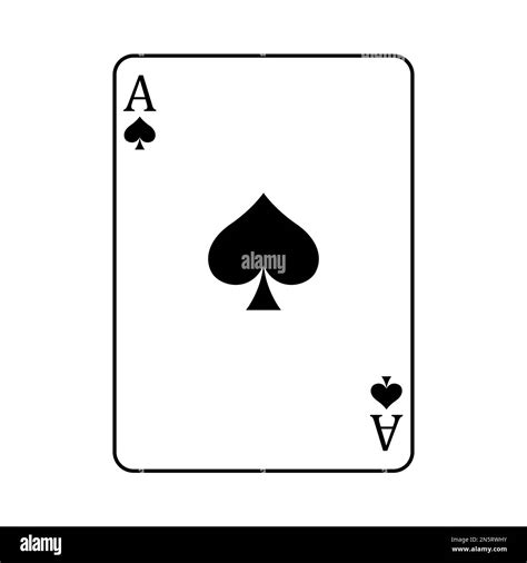 Ace Of Spades Playing Card Vector Illustration Isolated On White Stock