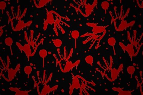 Fondo De Huella De Mano De Sangre Dibujado A Mano Vector Gratis