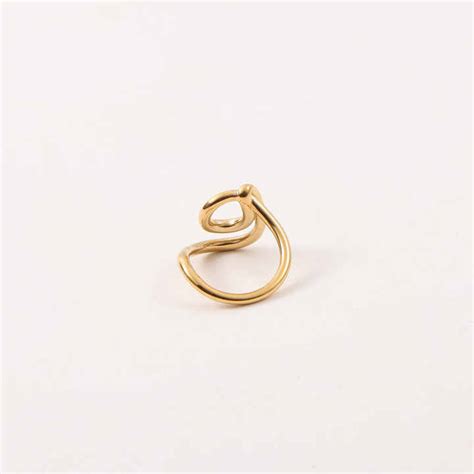 Irregular Circular Art Curve Ring Stainless Steel Vintage Simple 18k