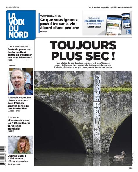 La Voix Du Nord N°20190816 Du 16 Août 2019 à Télécharger Sur Ipad