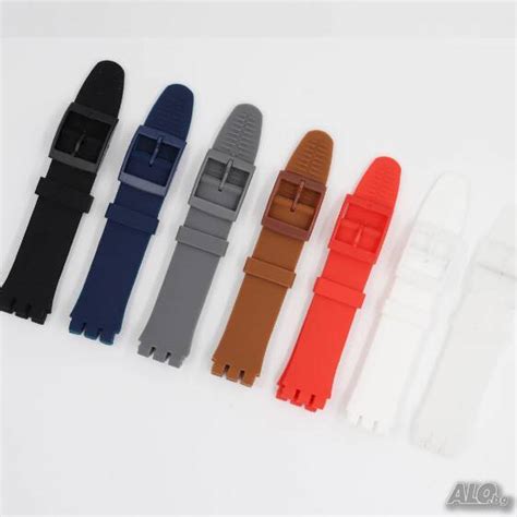 Висококачествени силиконови каишки за различни модели Swatch Wach 17mm НАЛИЧНО Аксе