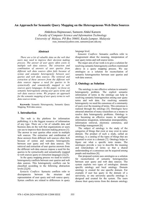 pdf an approach for semantic query mapping on the heterogeneous web
