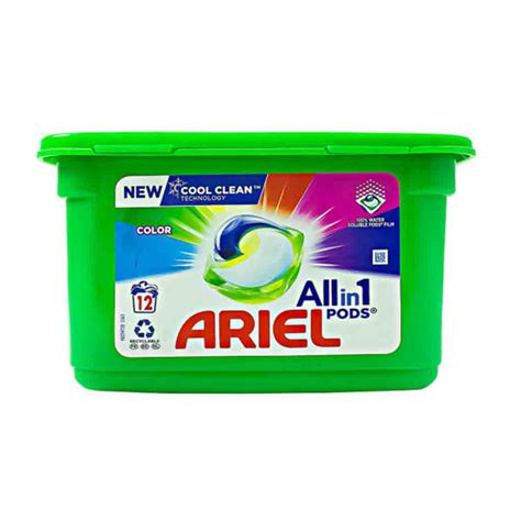 قرص ماشین لباسشویی ایتالیایی آریل Ariel All In 1 Pods مخصوص لباس های رنگی 12 عددی بیزدن آل