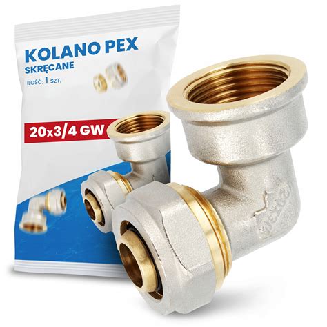 Kolano Skręcane Rur PEX ALUPEX Złączka 20 x 3 4 GW Kolanko Mosiężne