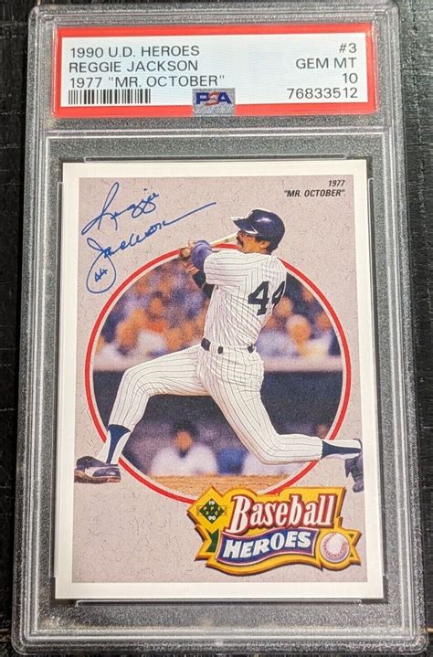 1990 Upper Deck Heroes Reggie Jackson PSA 10 GEM MINT 1977 Mr October 3 EBay