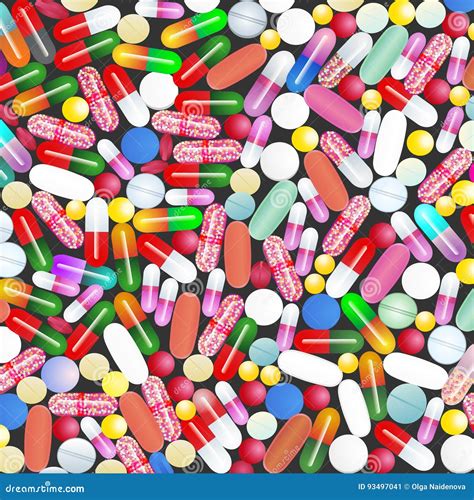 Geneesmiddelen En Pillen Van De Kleurrijke Pil Alle Ziekten Vector
