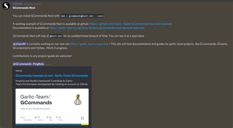gcommands next · issue 268 · garlic team gcommands · github