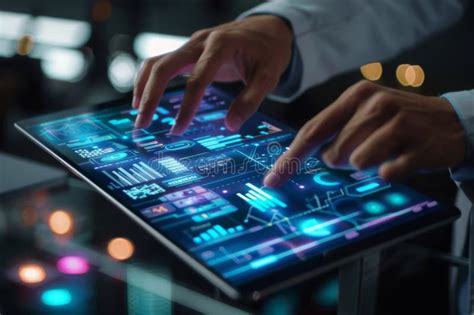 A Scientist Examining A Holographic Dna Model On A Futuristic Interface