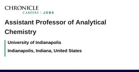 Assistant Professor Of Analytical Chemistry Job With University Of