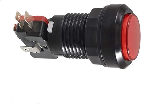 Amazon Com Aexit DC V Switches Red Neon Light Mm Thread Dia Pins NO NC SPDT Push