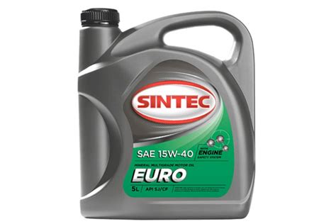 Масло минеральное моторное Sintec Euro (5 л; 15W-40; API SJ/CF ...