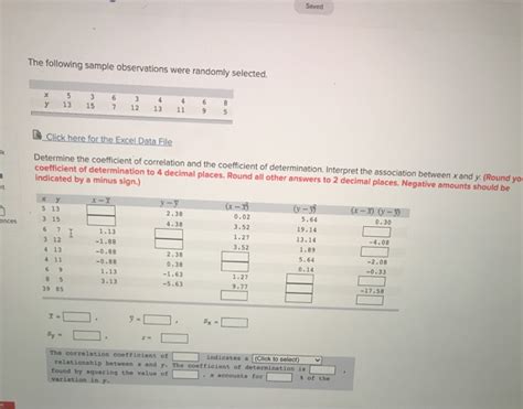 Solved Saved The Following Sample Observations Were Randomly Chegg