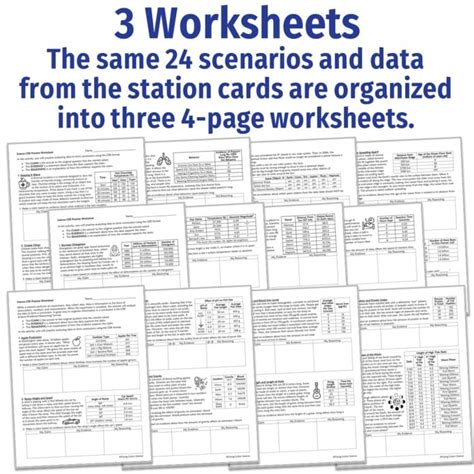 Data Analysis Practice And Science Cer Worksheet Task Cards Bundle