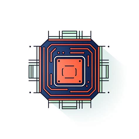 Processor Icon Technology And Computer Symbol Art Logo Illustration
