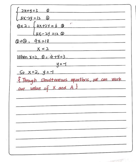 solved use cramer s rule to determine the value of x and y in the