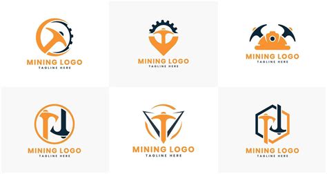 Mining Industrial Logo Design Collection Modern Minimal Concept Concept