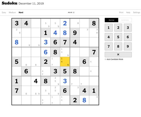 Nyt Sudoku Easy Sudoku Printables