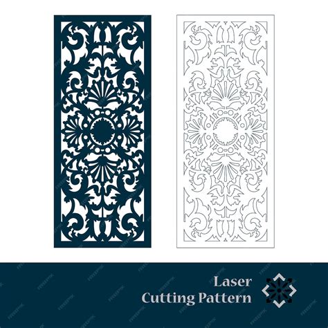 Лазерная и чпу резка шаблона резка металла или резьба по дереву дизайн панелей Премиум векторы