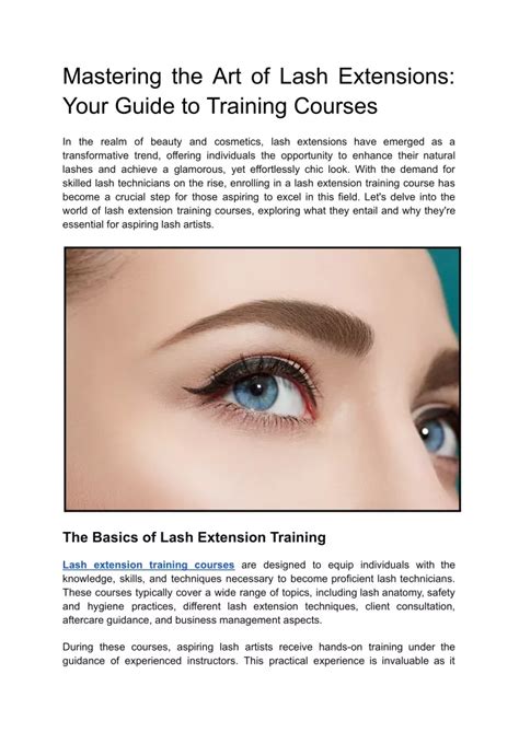 Ppt Mastering The Art Of Lash Extensions Your Guide To Training