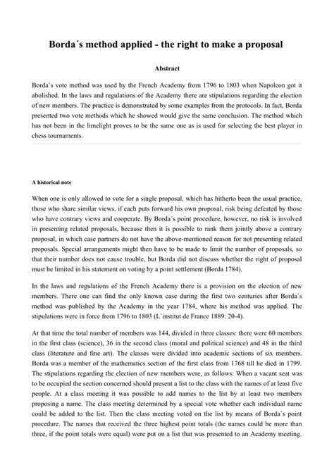 pdf borda s method applied — the right to make a proposal
