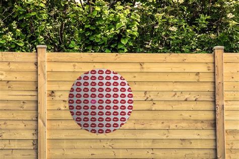 Tuincirkel Afbeelding Van Rode Kus Afdrukken 90x90 Cm Ronde