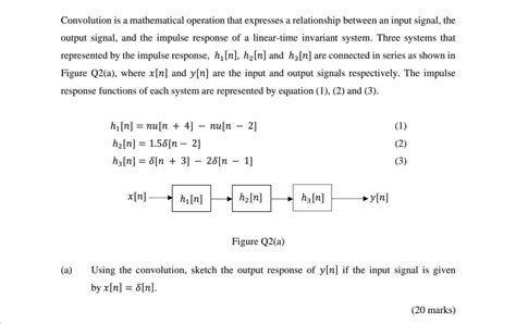 Solved Convolution Is A Mathematical Operation That