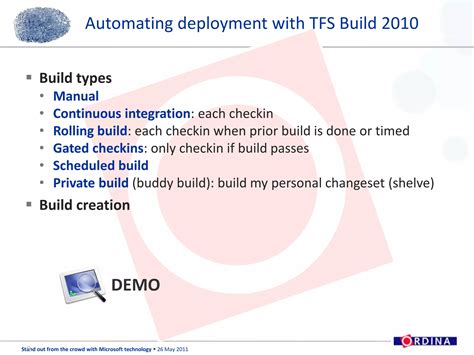 ordina softc presentation deployment with tfs build and workflow ppt