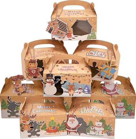 Ourwarm 12 Packs Christmas Cookie Boxes Holiday Bakery T Boxes With