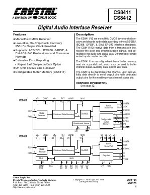 Cs8412 Cp Datasheet Pdf Etc Digital Audio Interface Receiver